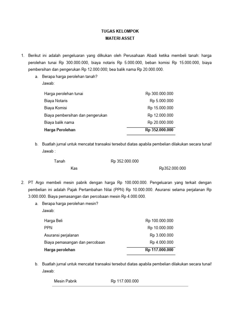 Penghitungan Harga Perolehan Aset | PDF