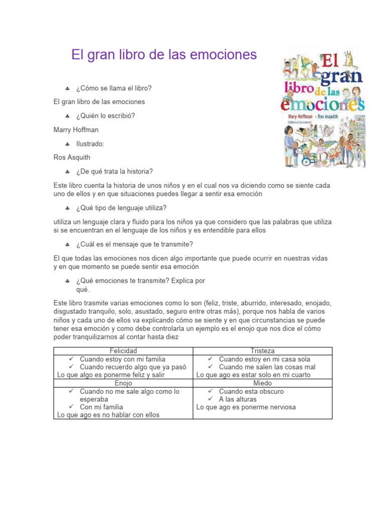 El Gran Libro De Las Emociones Pdf
