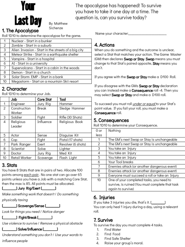 Your Last Day 1.0 | PDF