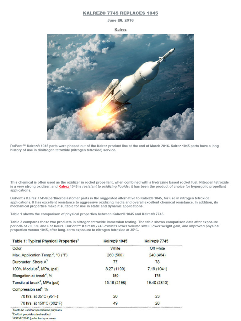 Kalrez 7745 Replaces 1045 | PDF
