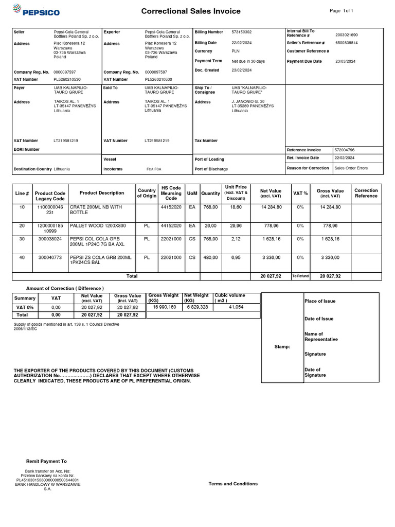 FCA FCA: To Refund | Download Free PDF | Value Added Tax | Invoice