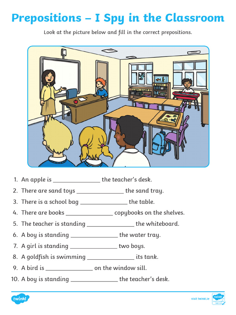 I Spy Prepositions in the Classroom | PDF