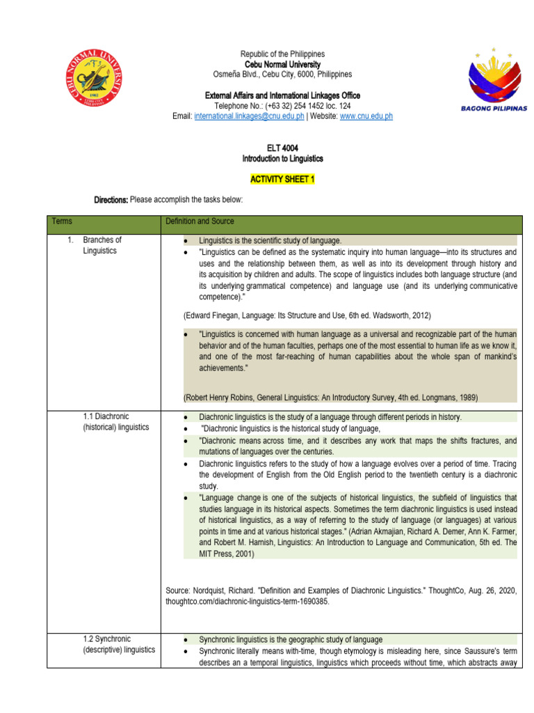 Linguistics Terminology | PDF