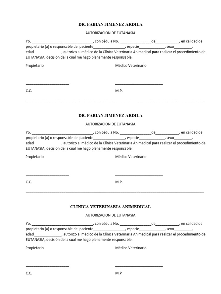 Formato Eutanasia Nuevo | PDF