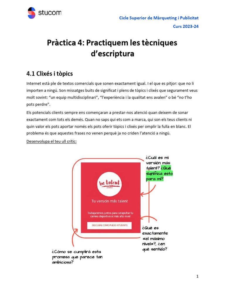 Pract4.1 - Practiquem Clixes I Topics | PDF