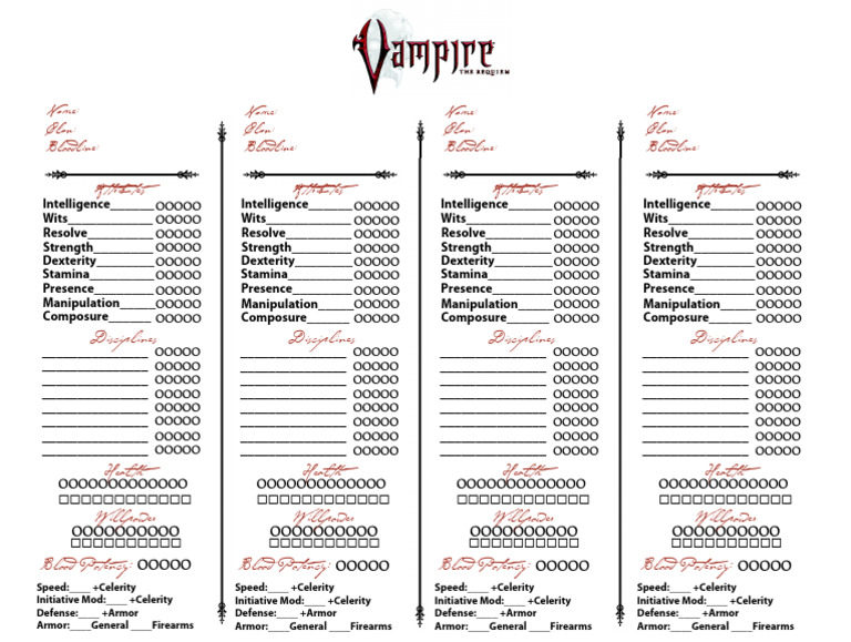 VTR PC Sheet | PDF | Role Playing Games | Game Design
