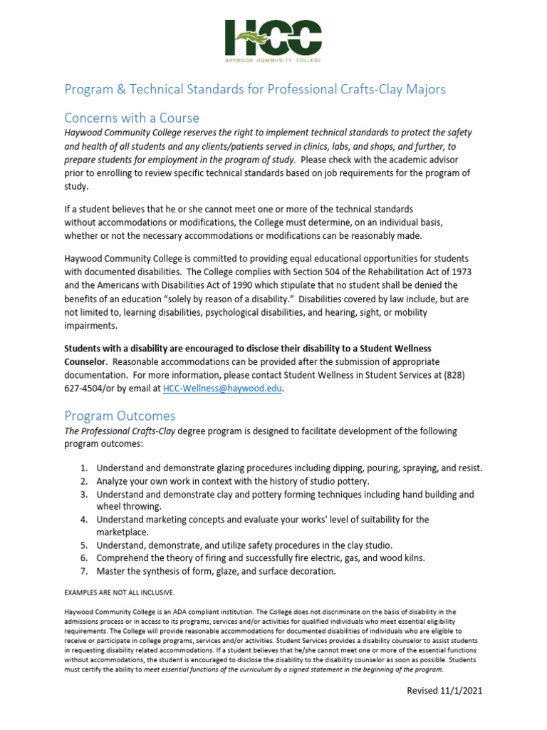 Programandtechnicialstandardspc Claytechnology2020 2021 | PDF