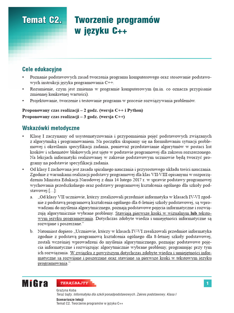 TBIP kl1 Scenariusz TC2 | PDF