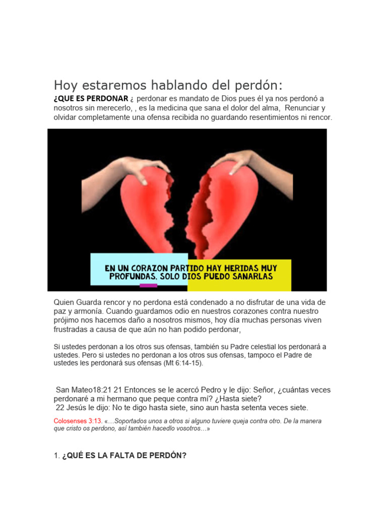El Perdon Sana El Corazon Herido | PDF