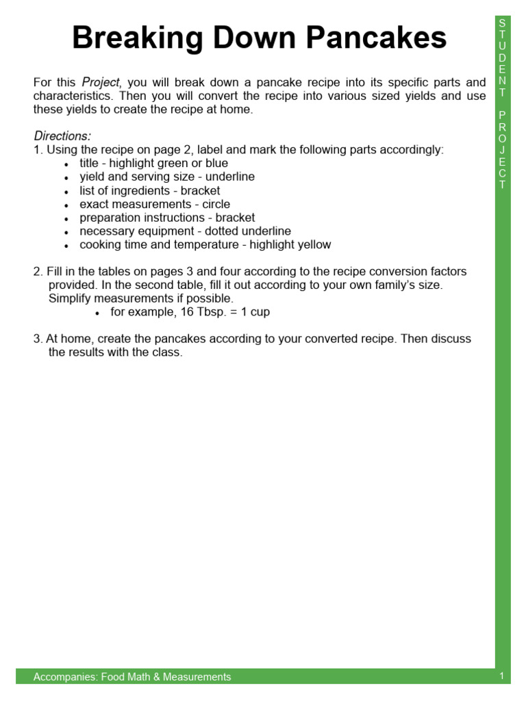 Project - Breaking Down Pancakes | PDF