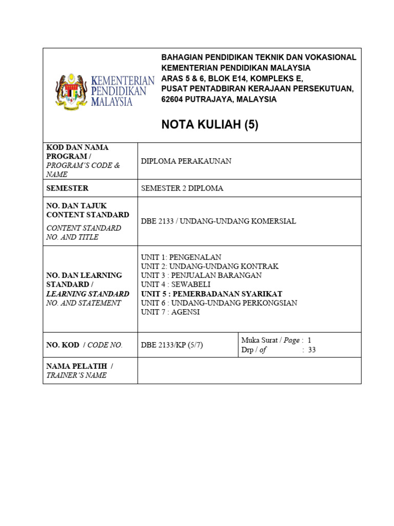 Kp5 Pemerbadanan Syarikat Pdf