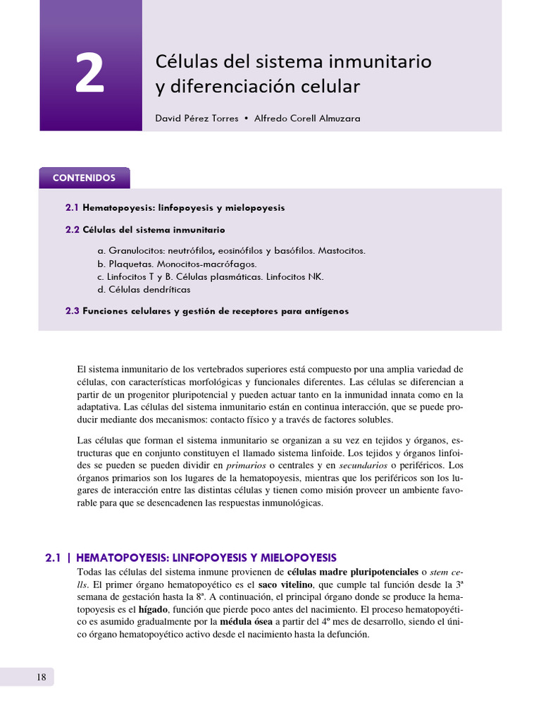 TEMA 2 Células Del Sistema Inmunitario y Diferenciación Celular | PDF | Sistema inmune ...