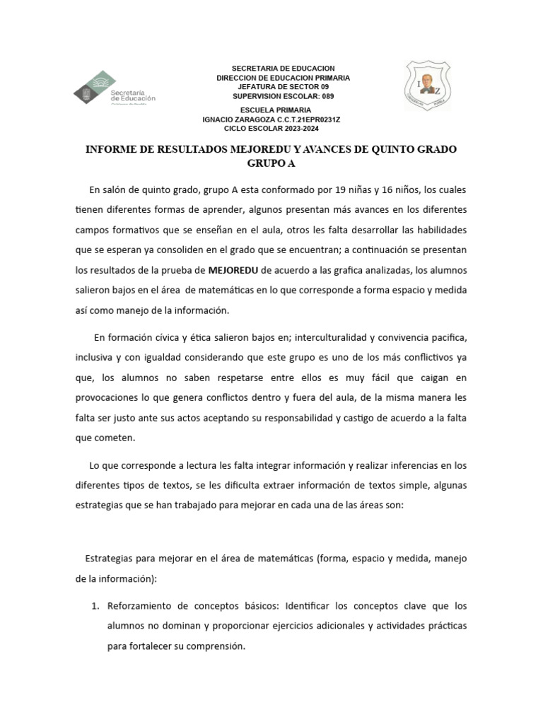 R Mejoredu 5°a | PDF | Inclusión (Educación) | Modificación de comportamiento