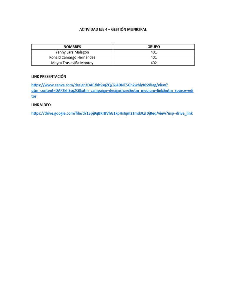 Actividad Eje 4-Gestión Municipal | PDF