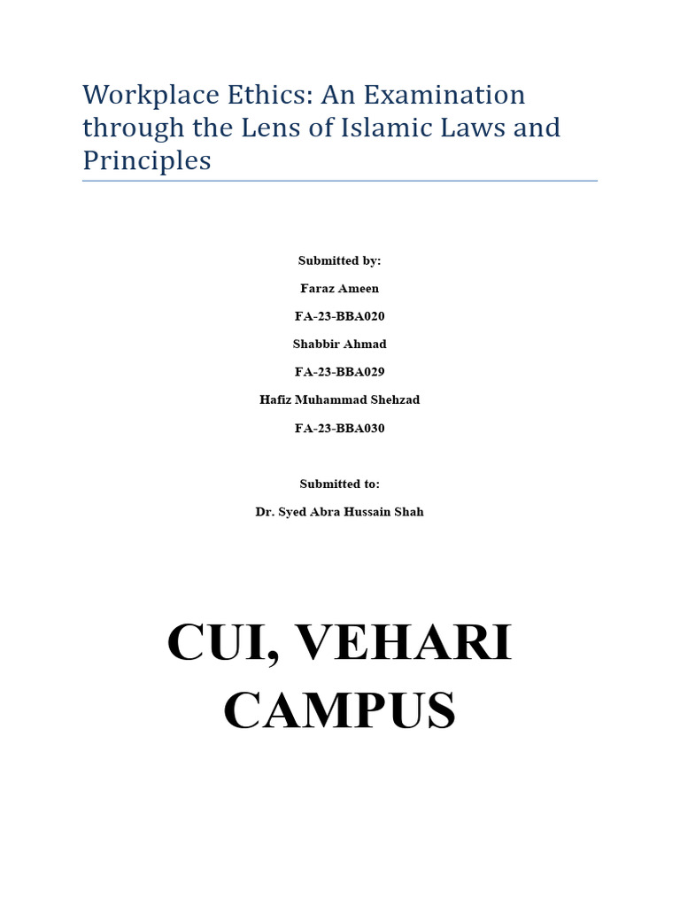 Workplace Ethics Pdf