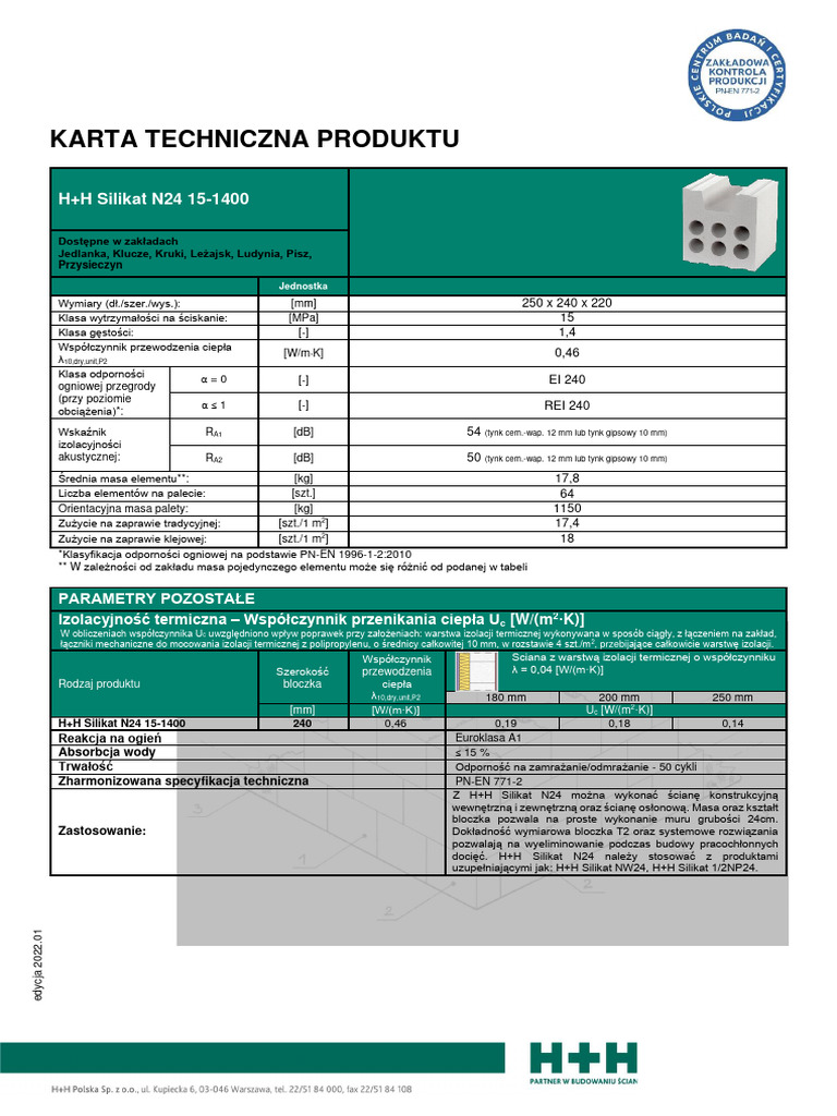 Karta Techniczna HH Silikat N24 151400 | PDF