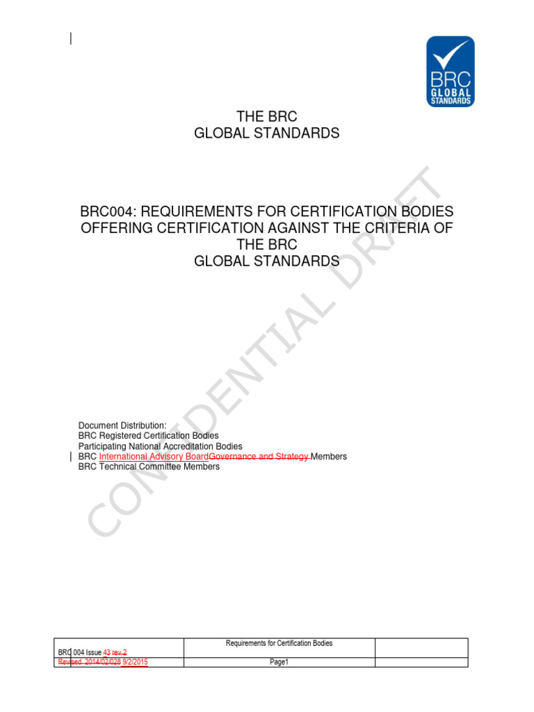 BRC 004 Certification Body Requirements | PDF