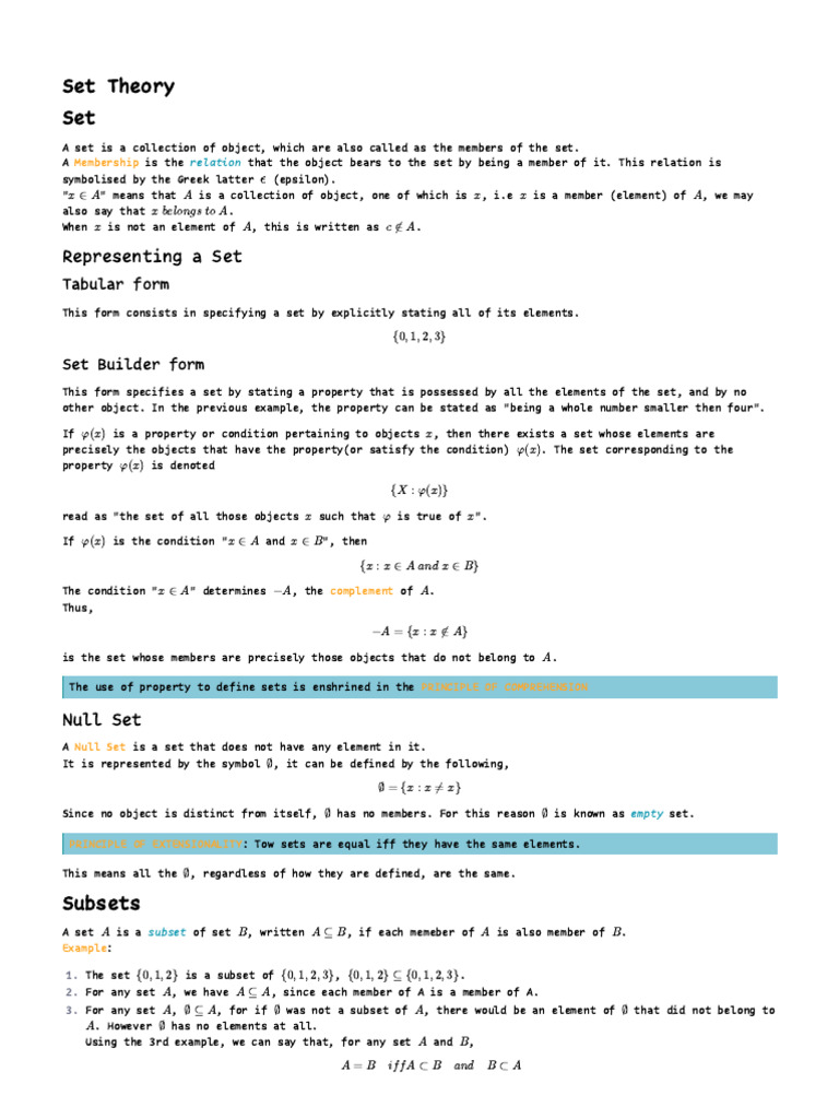 Set Theory | PDF