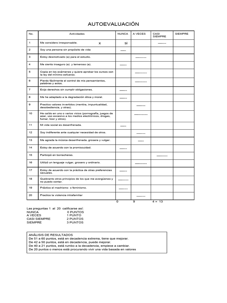 AUTOEVALUACIÓN | PDF
