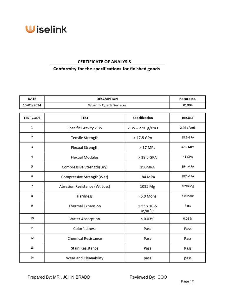 1 - Internal Test Report Quartz | PDF | Pascal (Unit) | Strength Of ...