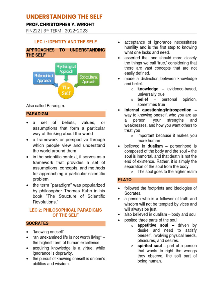 Uts Reviewer Zafra | PDF | Soul | Experience