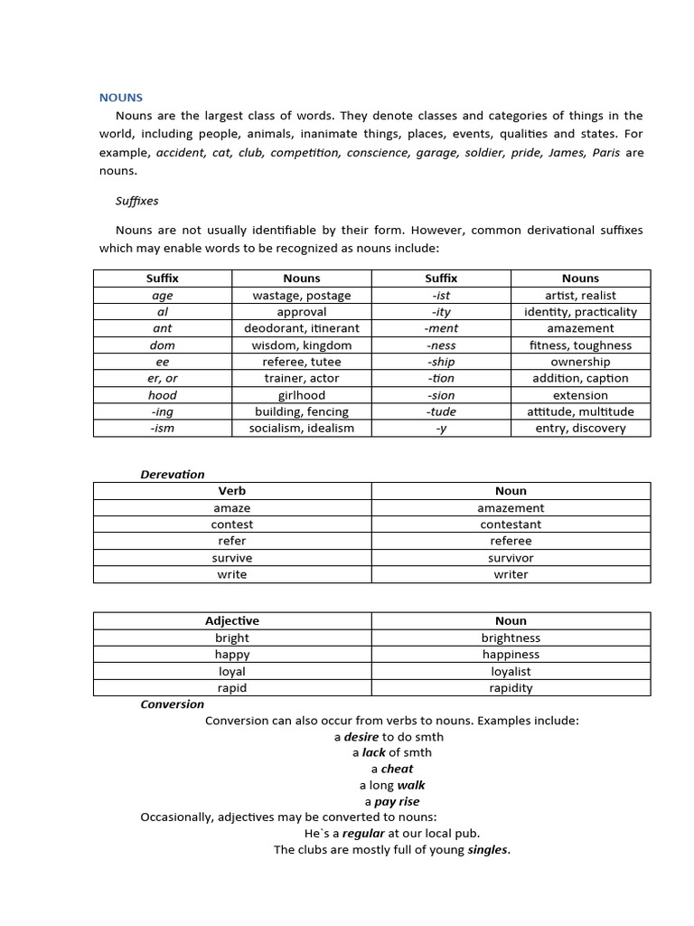 Nouns. Noun Phrases | Download Free PDF | Noun | Grammatical Gender