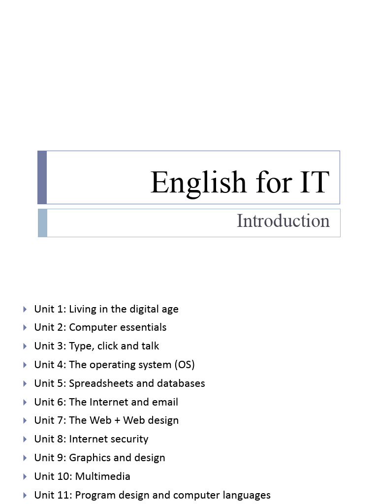 English For It 1 | PDF