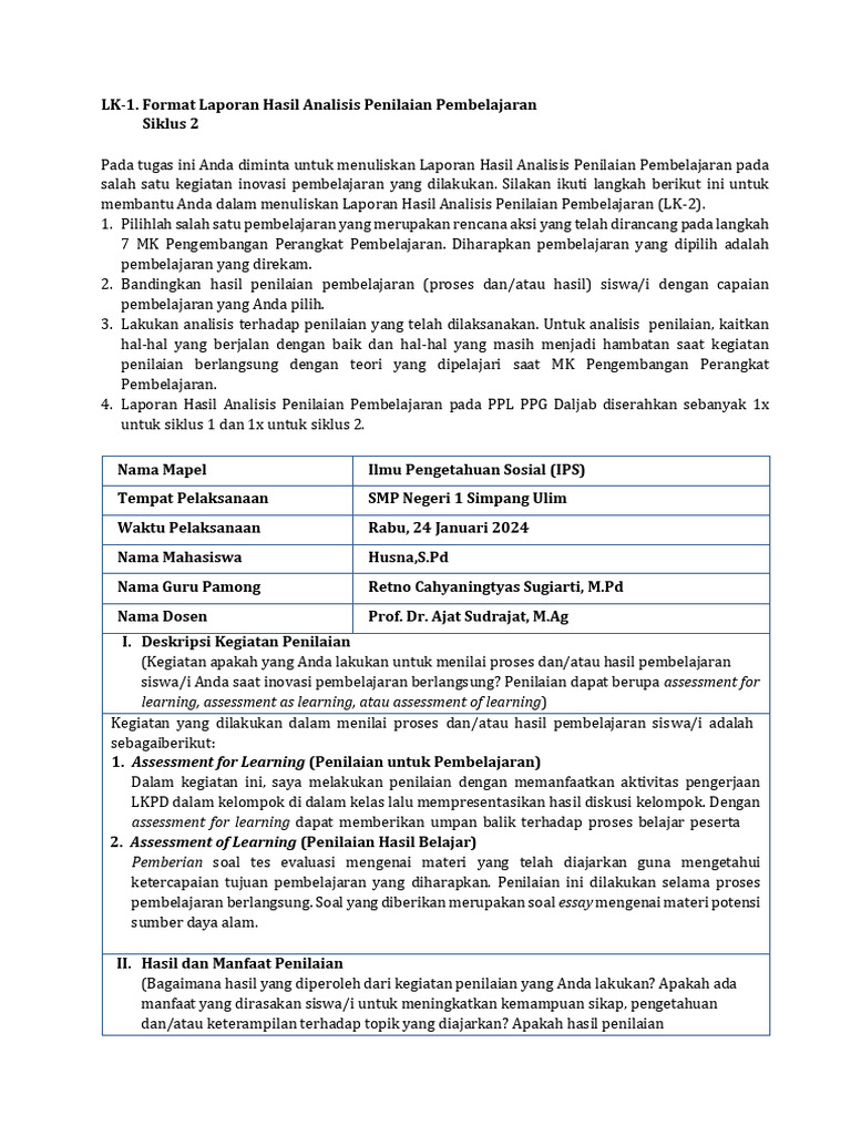 ANALISIS HASIL PPL 2 Husna | PDF