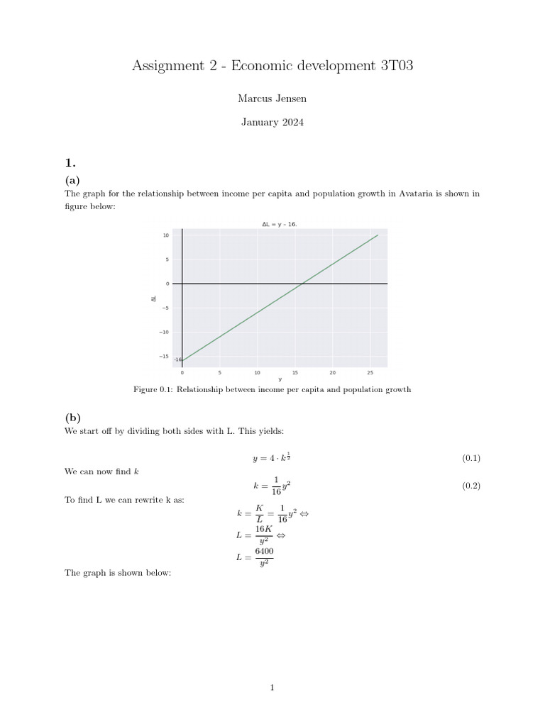 Assignment 2 Economic Development 3T03 | PDF | Steady State ...