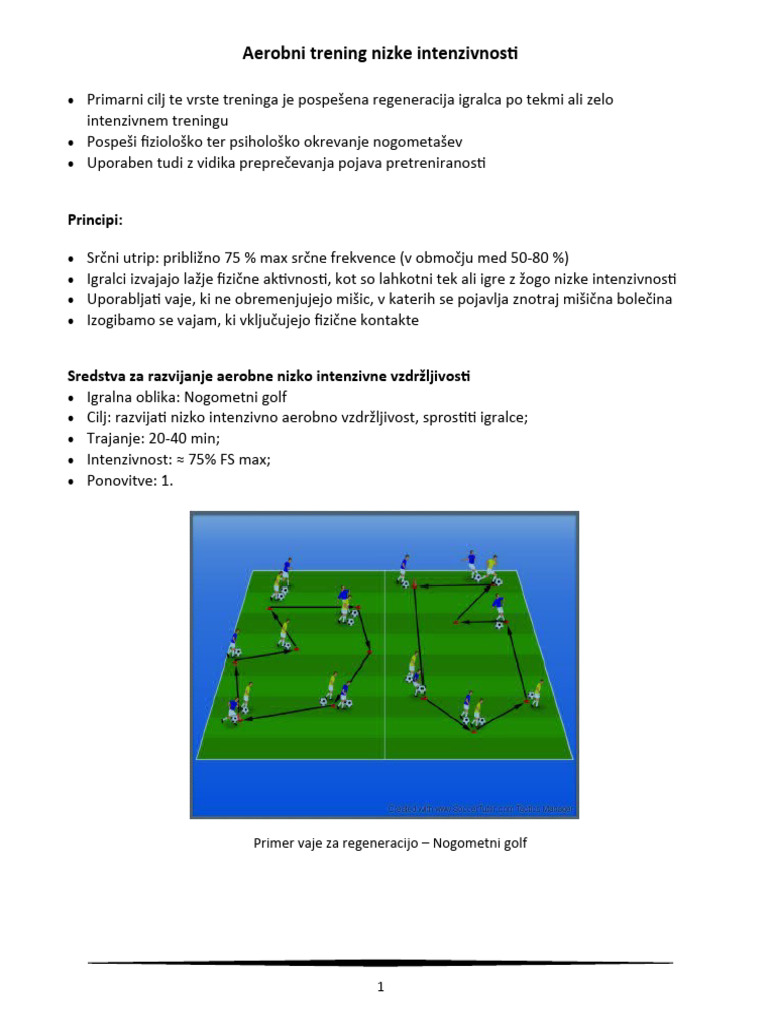 Aerobni Trening Nizke Intenzivnosti | PDF