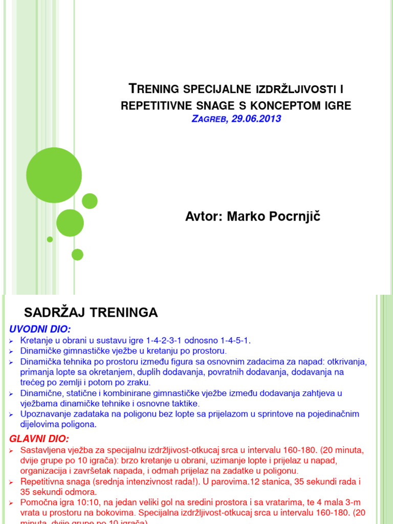 Trenig Specilane Izdržljivosti I Repetitivne Snage | PDF