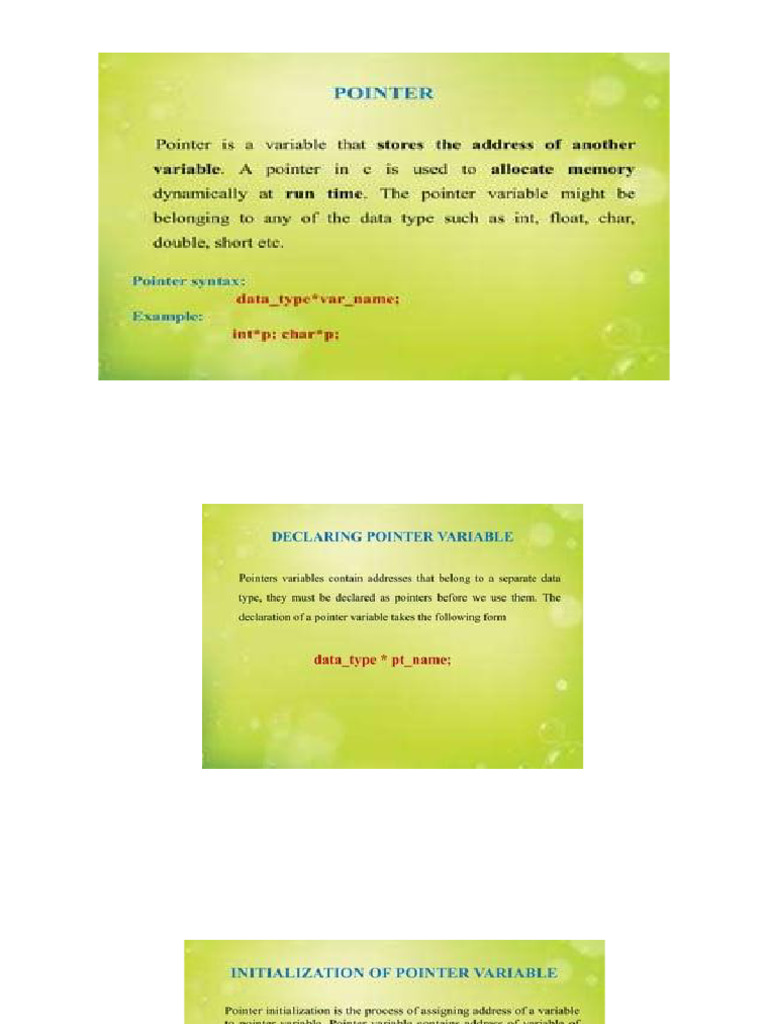 Unit V C Theory Pointers | PDF