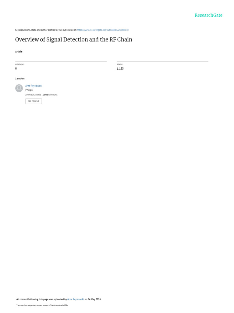 Overview of Signal Detection and The RF Chain | Download Free PDF ...
