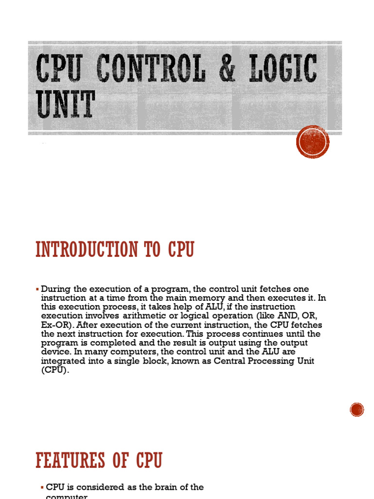 Introduction To Cpu | PDF | Computers