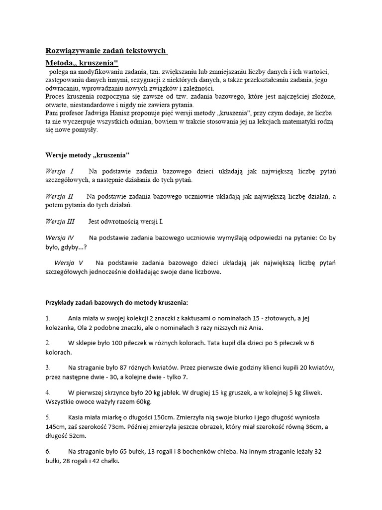 Rozwiazywanie Zadan Tekstowych | PDF