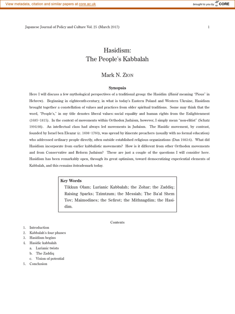 Hasidism - Peoples Kabala | PDF | Kabbalah | Hasidic Judaism