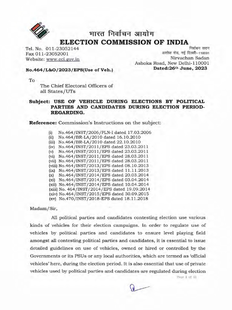 Election Vehicle Use Guidelines | PDF