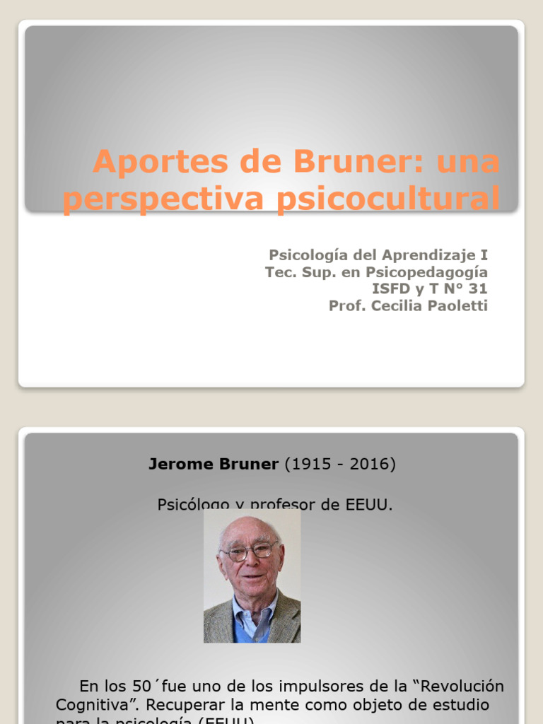Bruner - Clase 1 | PDF | Mente | Pensamiento