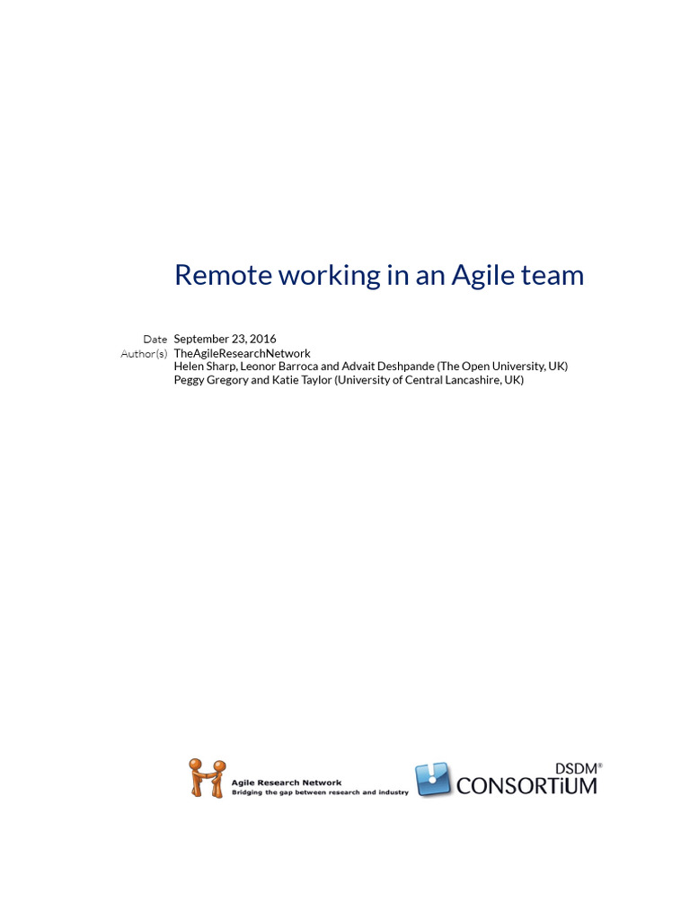 Remote Working White Paper | PDF | Agile Software Development | Scrum (Software Development)