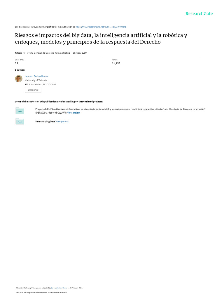 Riesgos e Impactos Del Bigdata La Inteligencia Artificial y La Robotica | PDF | Big Data ...