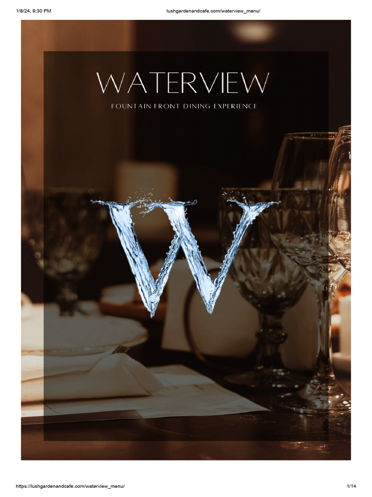 Waterview Cafe Menu Overview | PDF