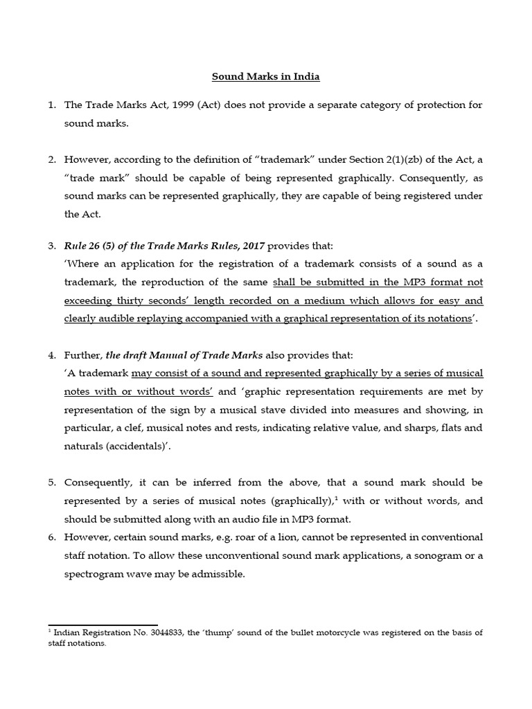 Sound Marks | PDF | Trademark | Musical Notation
