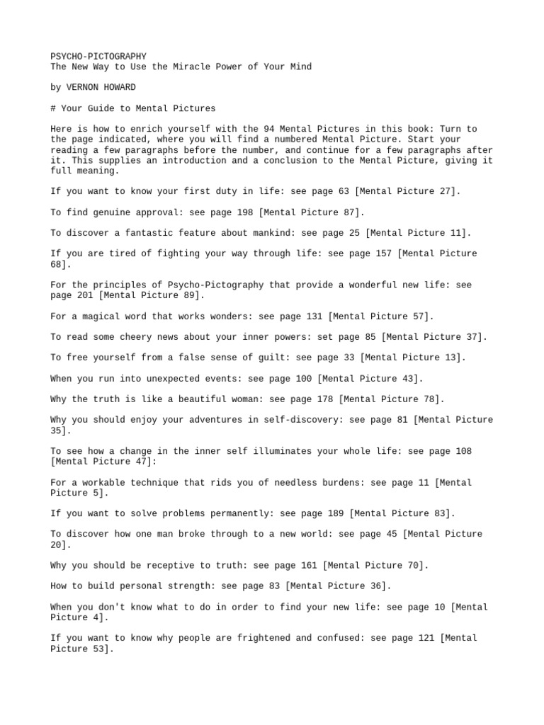 Psycho-Pictography - Vernon Howard | Download Free PDF | Mind | Truth