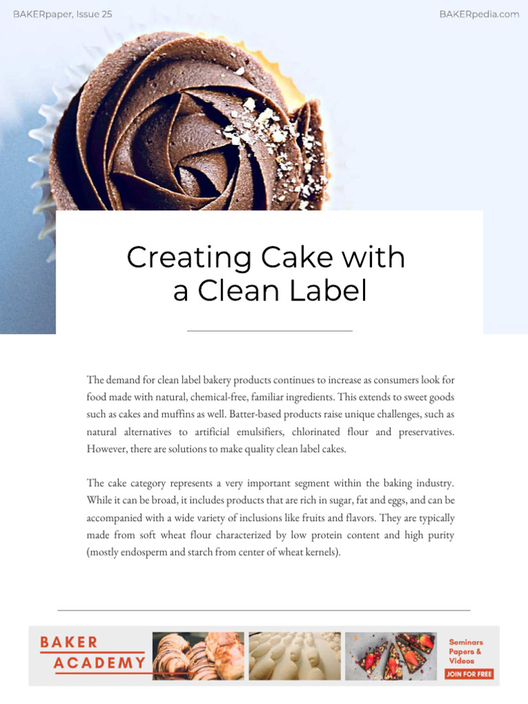 Clean Label Cake Solutions Guide | PDF | Cakes | Flour
