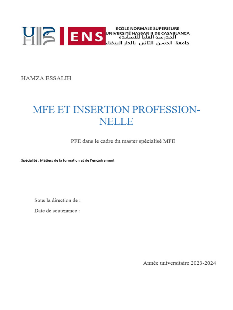 MFE et Insertion Professionnelle | PDF | Guillemet