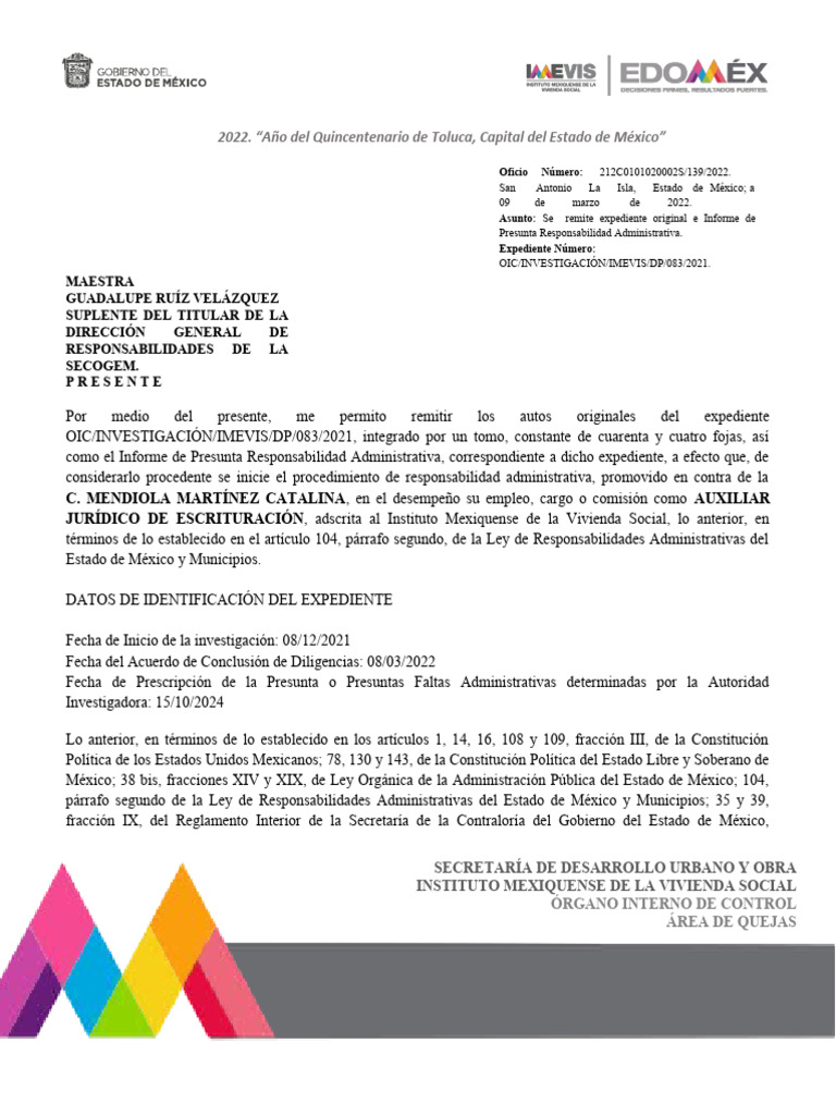 Oficios Remisión Pdf México Gobierno