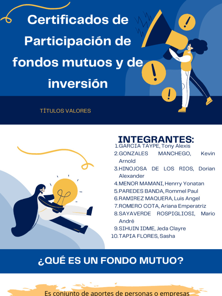 TEMA 4 Certificados de Participación de Fondos Mutuos y de Inversión | PDF | Fondo de inversión ...