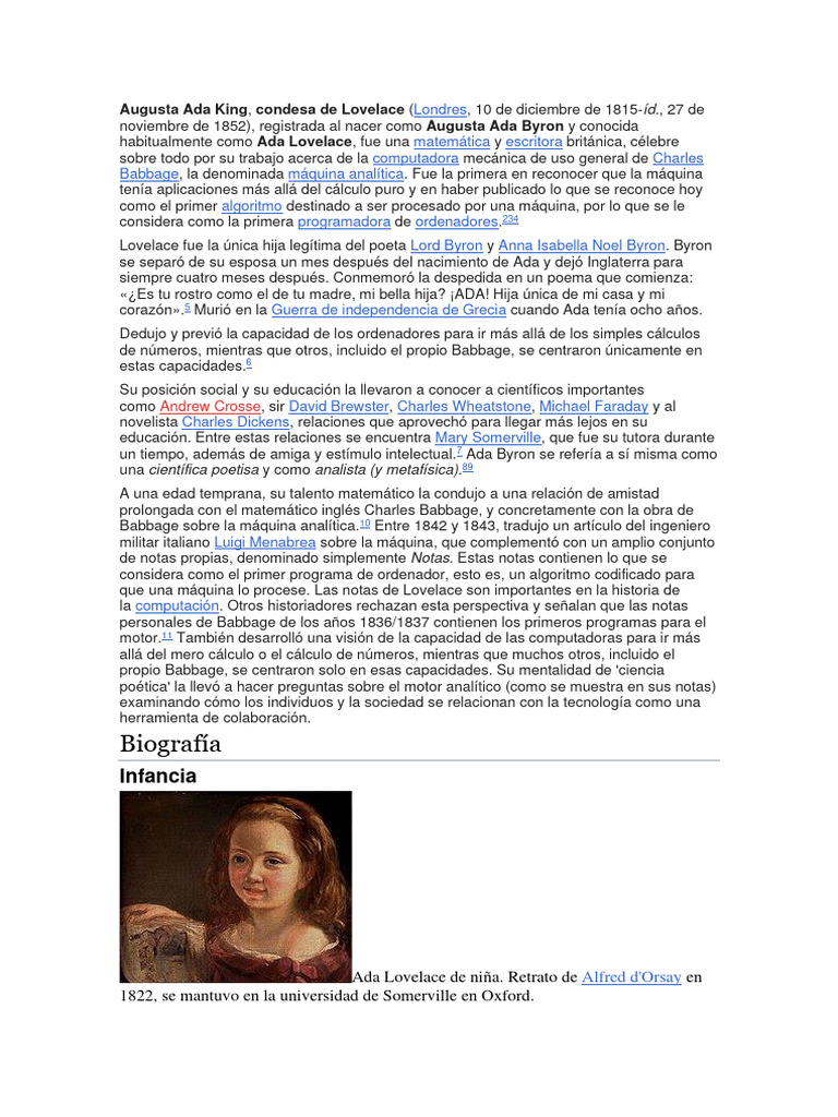 Augusta Ada King | PDF | Science