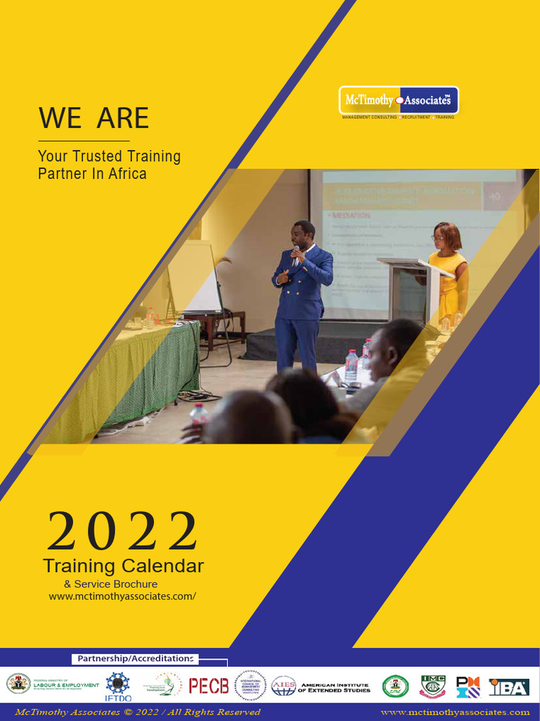 2022 Training Calendar McTimothy Associates Consulting Limited | PDF ...