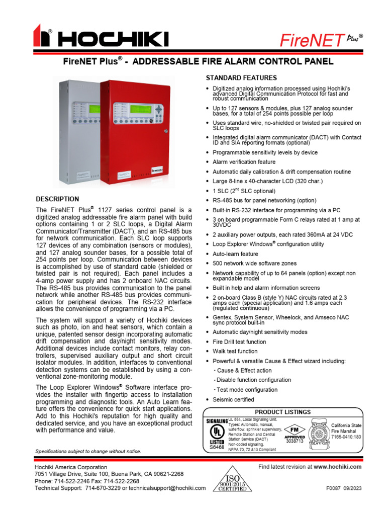 FireNET Plus Datasheet | PDF